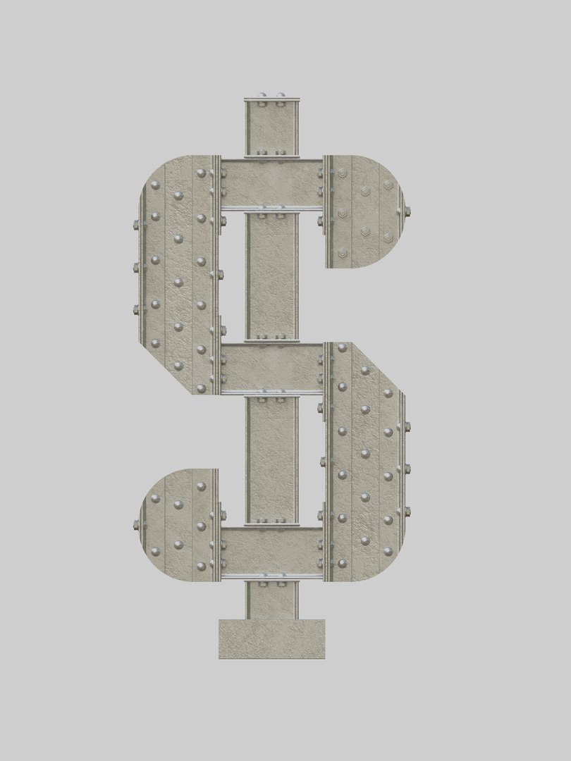 Steel Construction Font - Dollar Sign 3D Model - TurboSquid 1894769