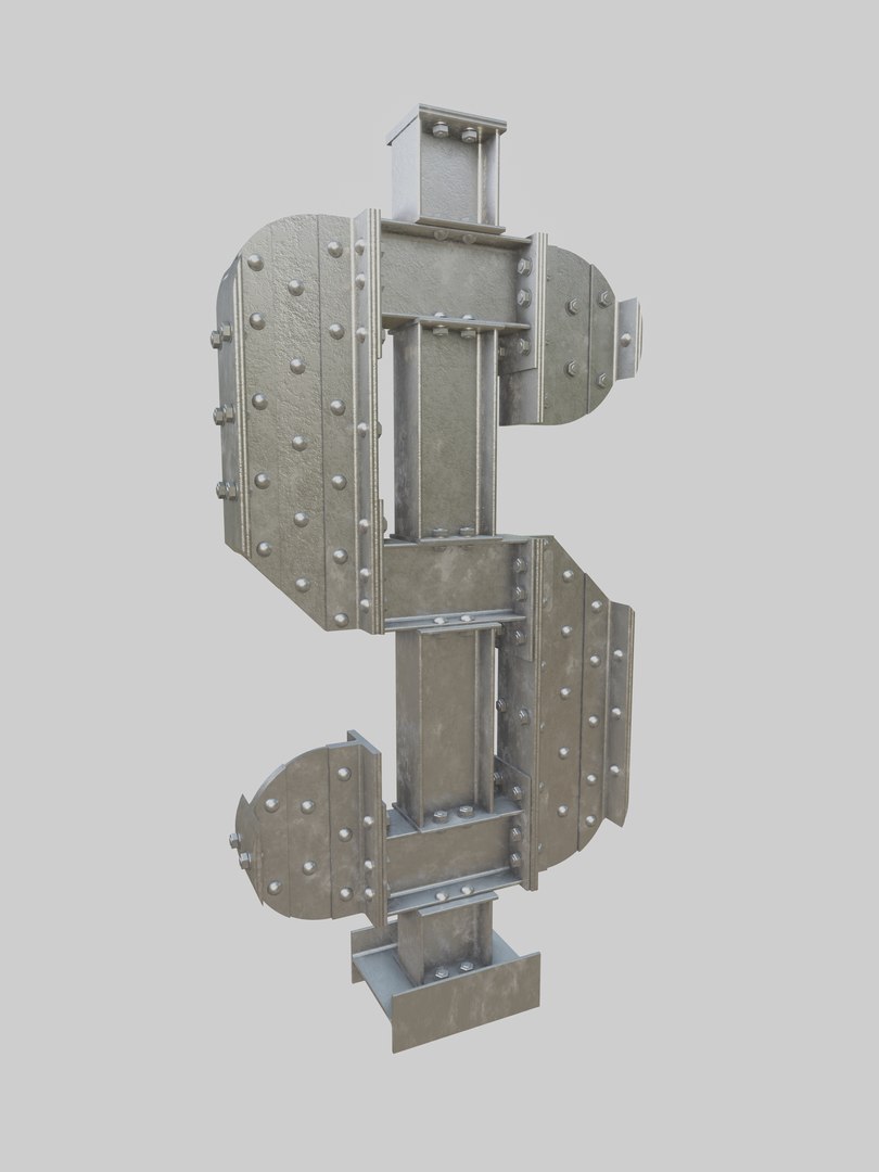 Steel Construction Font - Dollar Sign 3D Model - TurboSquid 1894769