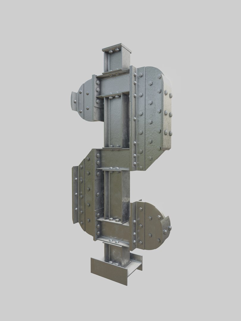 Steel Construction Font - Dollar Sign 3D Model - TurboSquid 1894769