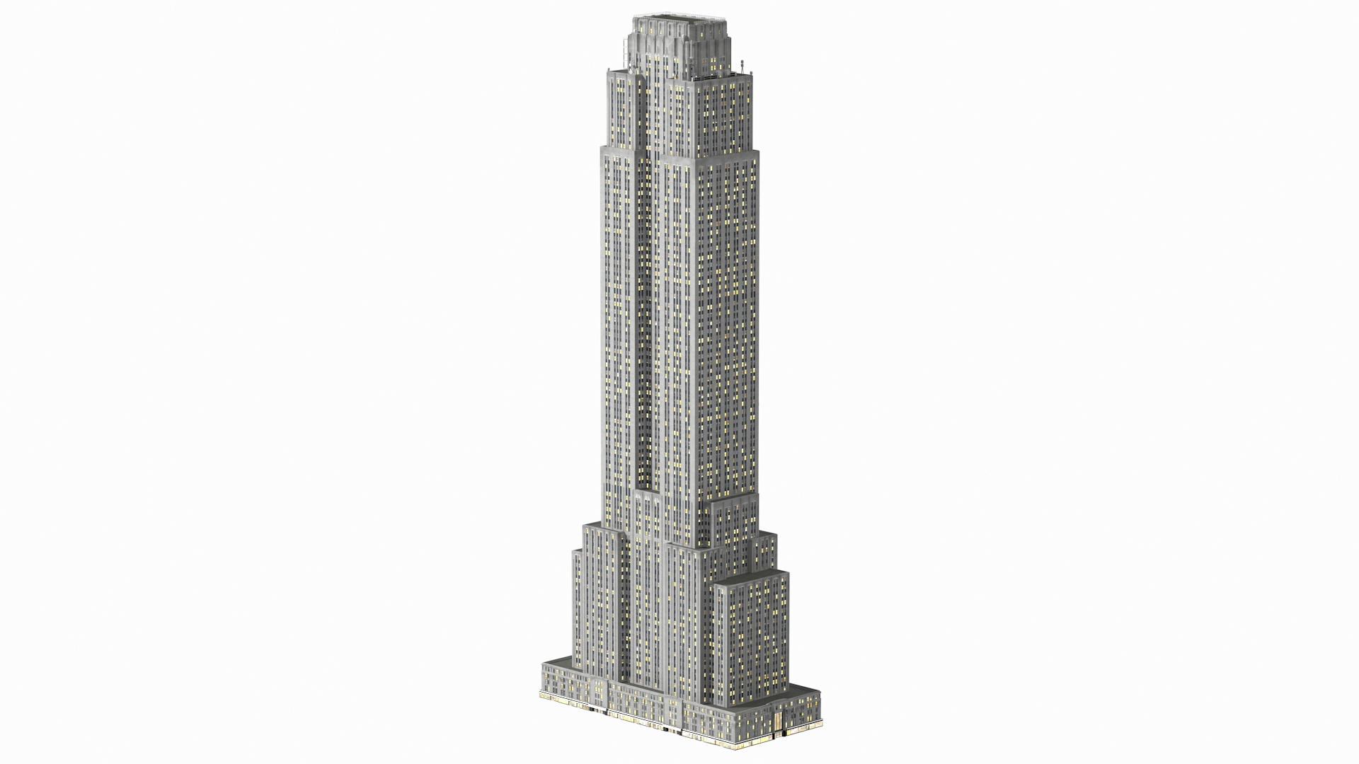3D model Old Skyscraper Night Glow - TurboSquid 1745960