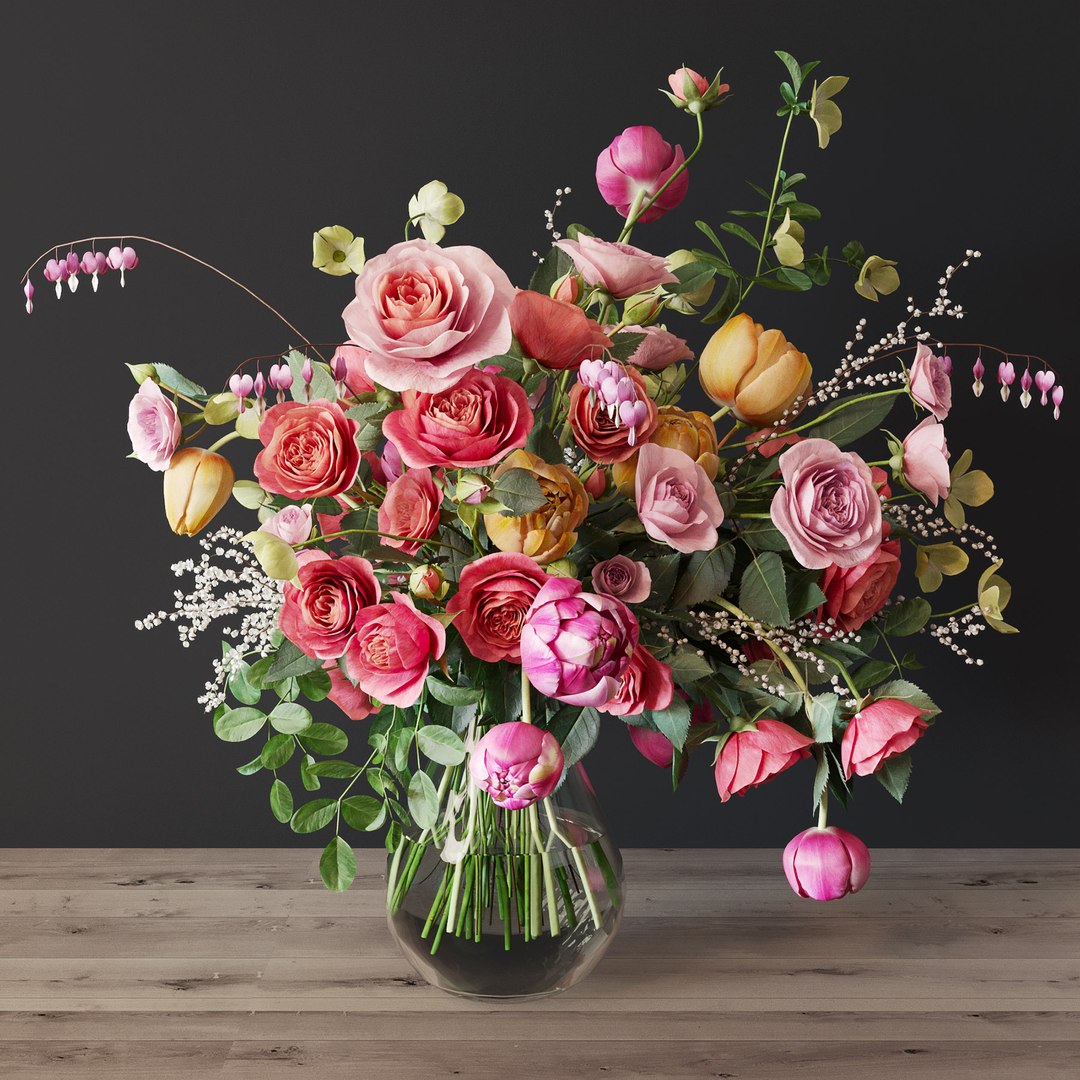 Roses Bouquet 3D Model - TurboSquid 1281957