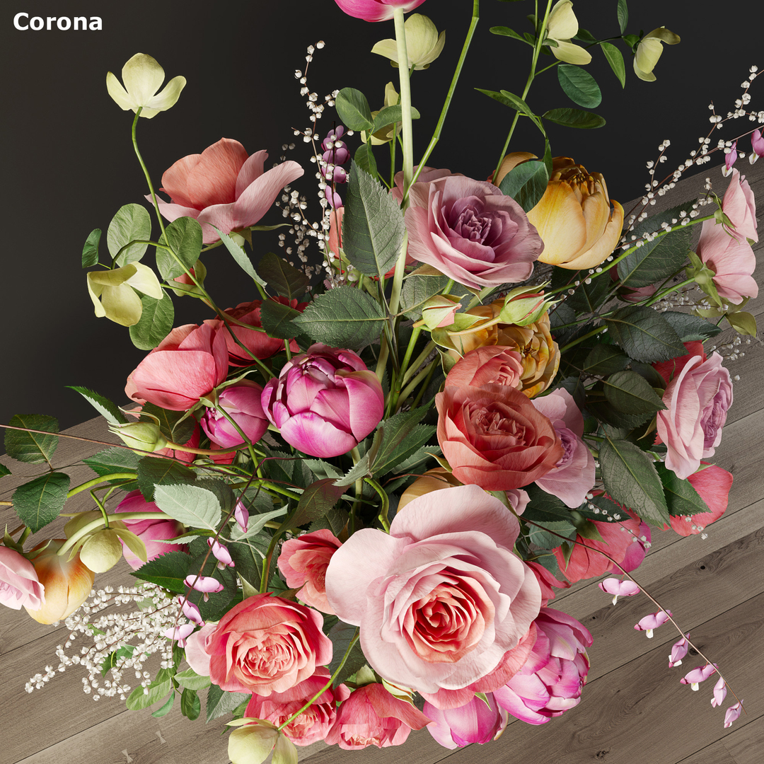 Roses bouquet 3D model - TurboSquid 1281957