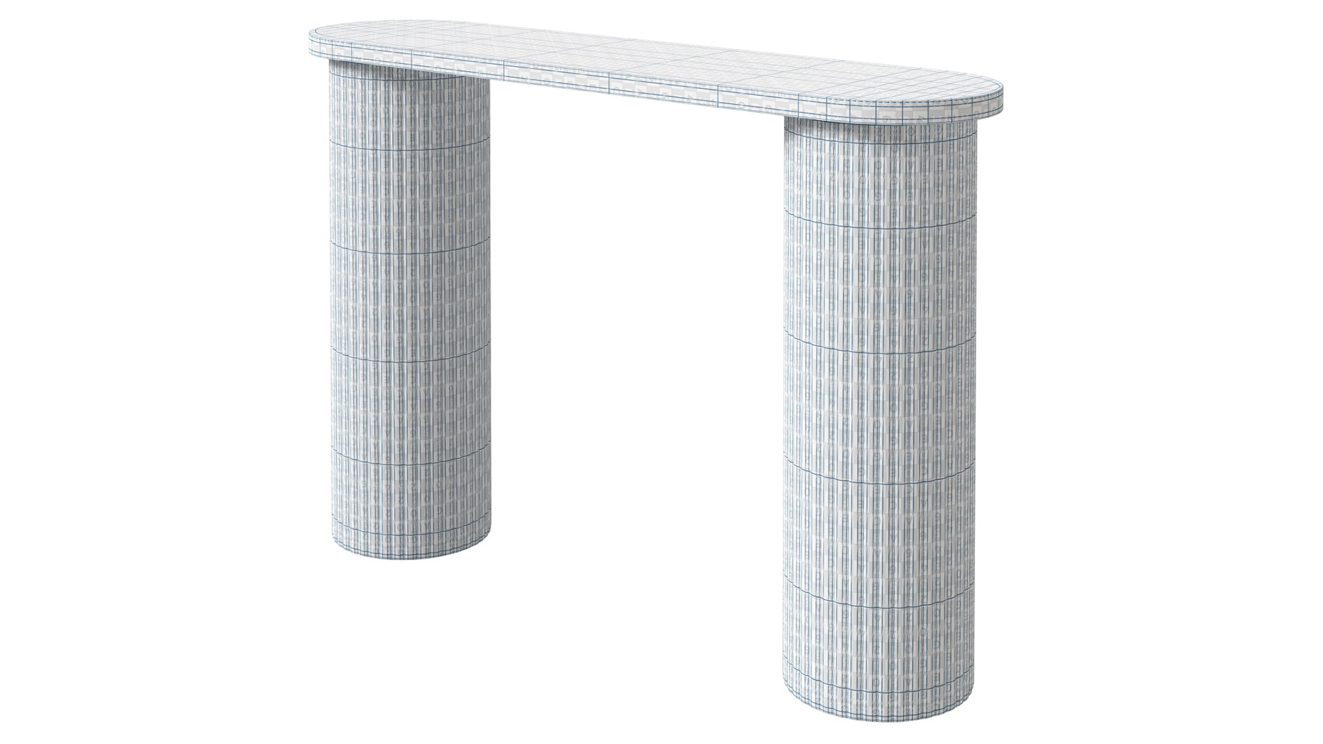 3D West Elm Fluted Console Table Model - TurboSquid 2227304