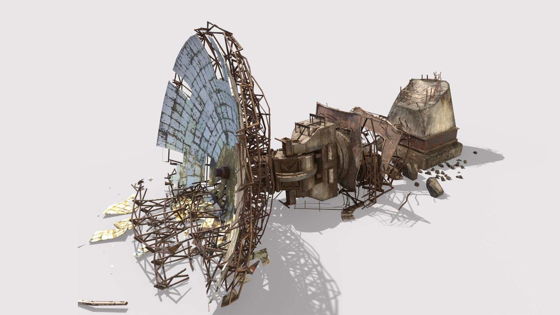 Destroyed Radar-Satellite Dish 3D Model - TurboSquid 2096671