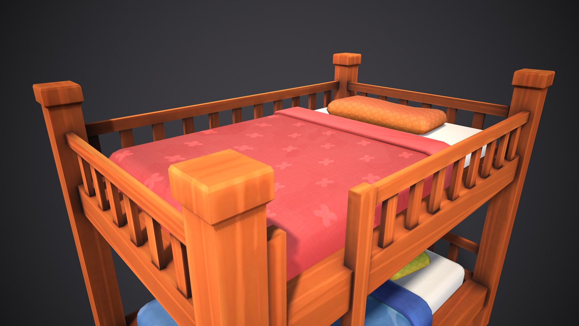 3D Bed Cartoon Stylized Model - TurboSquid 1685203