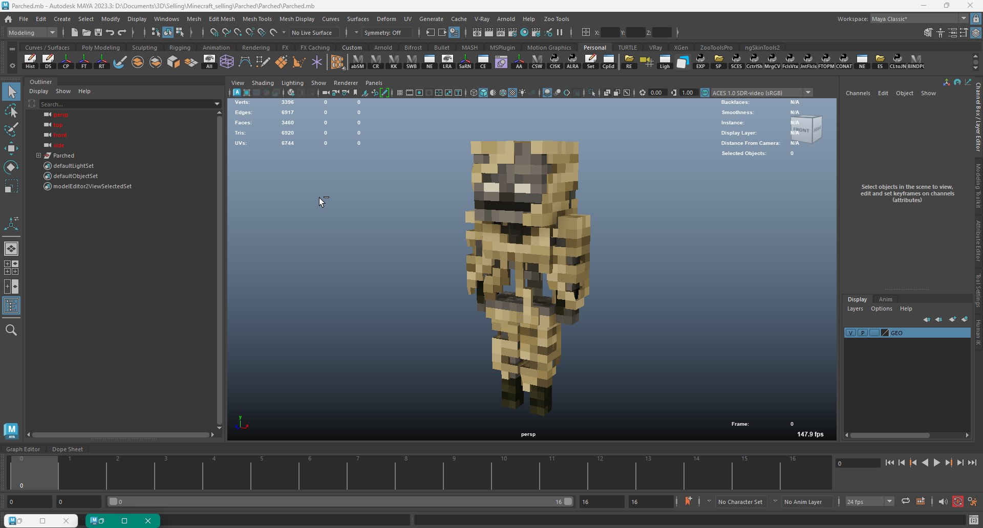 3D Minecraft Parched - TurboSquid 2545979