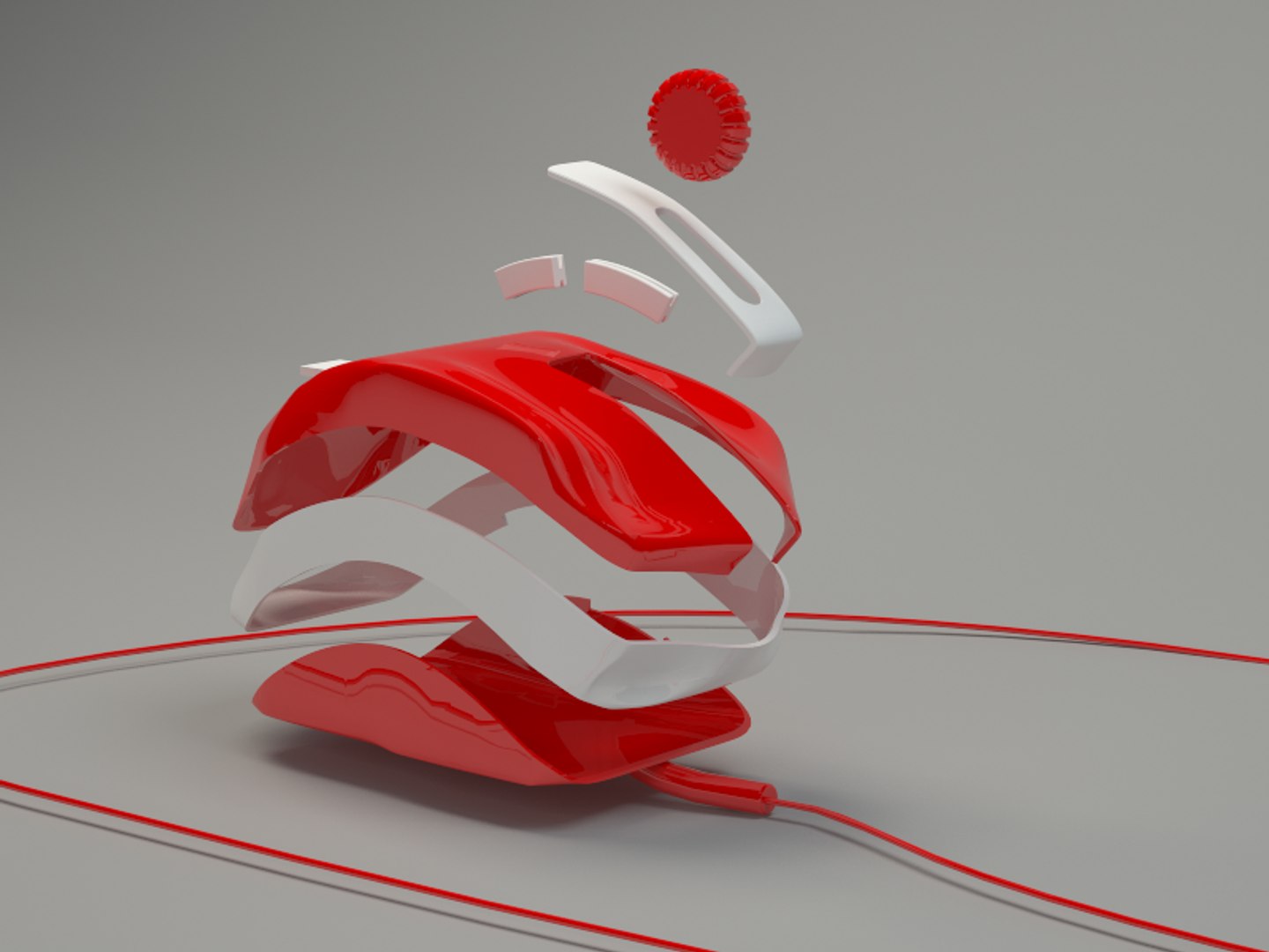 Mouse Keyboard Computer Red 3D Model | 1145660 | TurboSquid