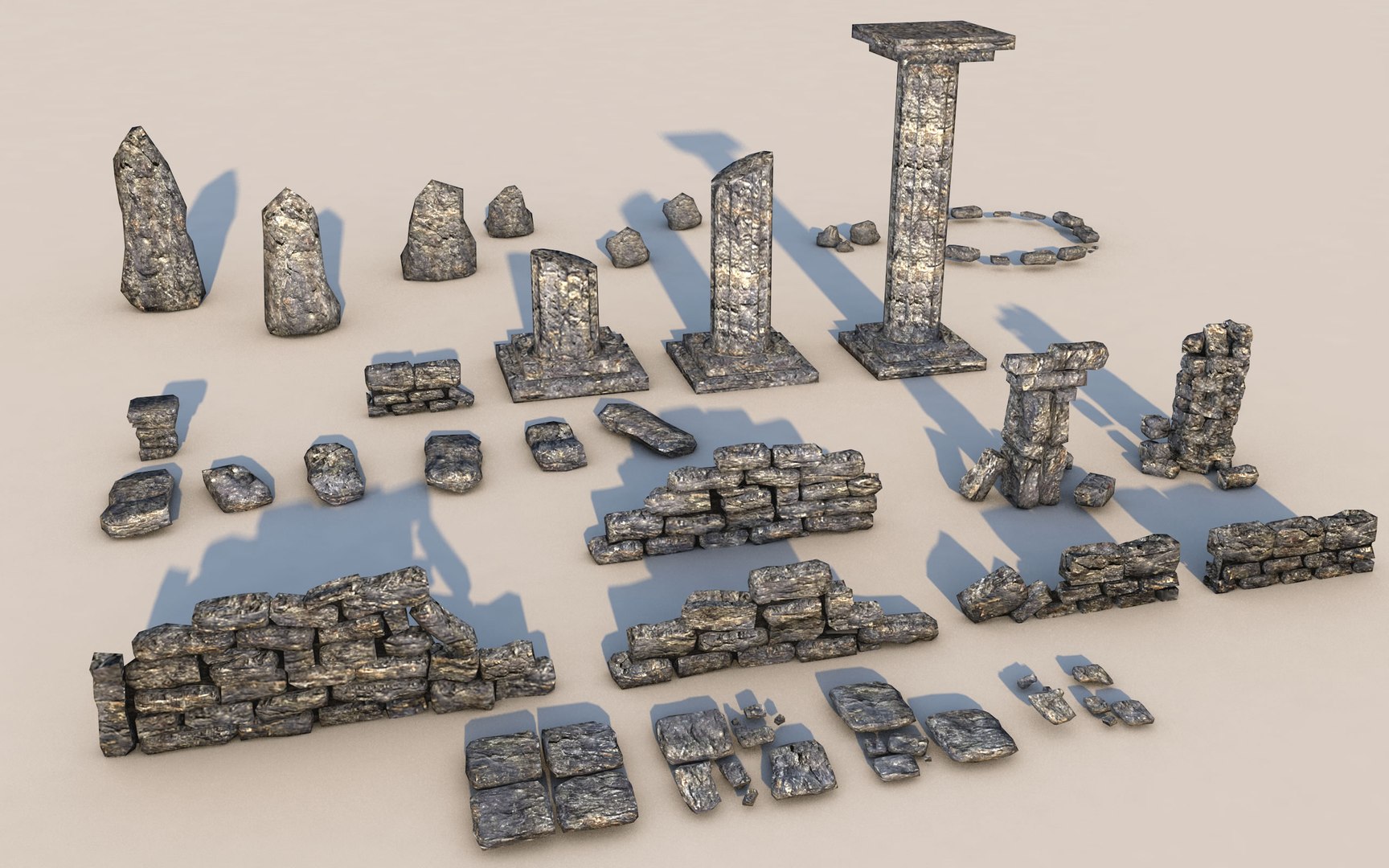 Concrete Rock Tile 3D - TurboSquid 1511584