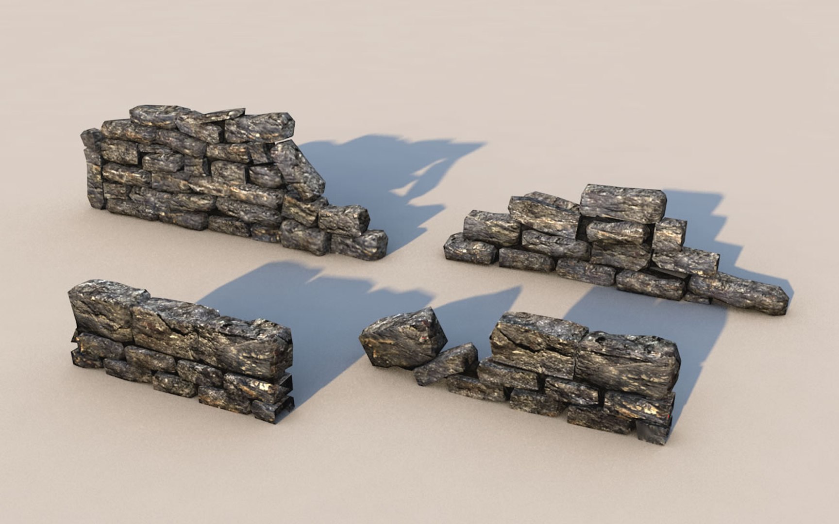 Concrete Rock Tile 3D - TurboSquid 1511584