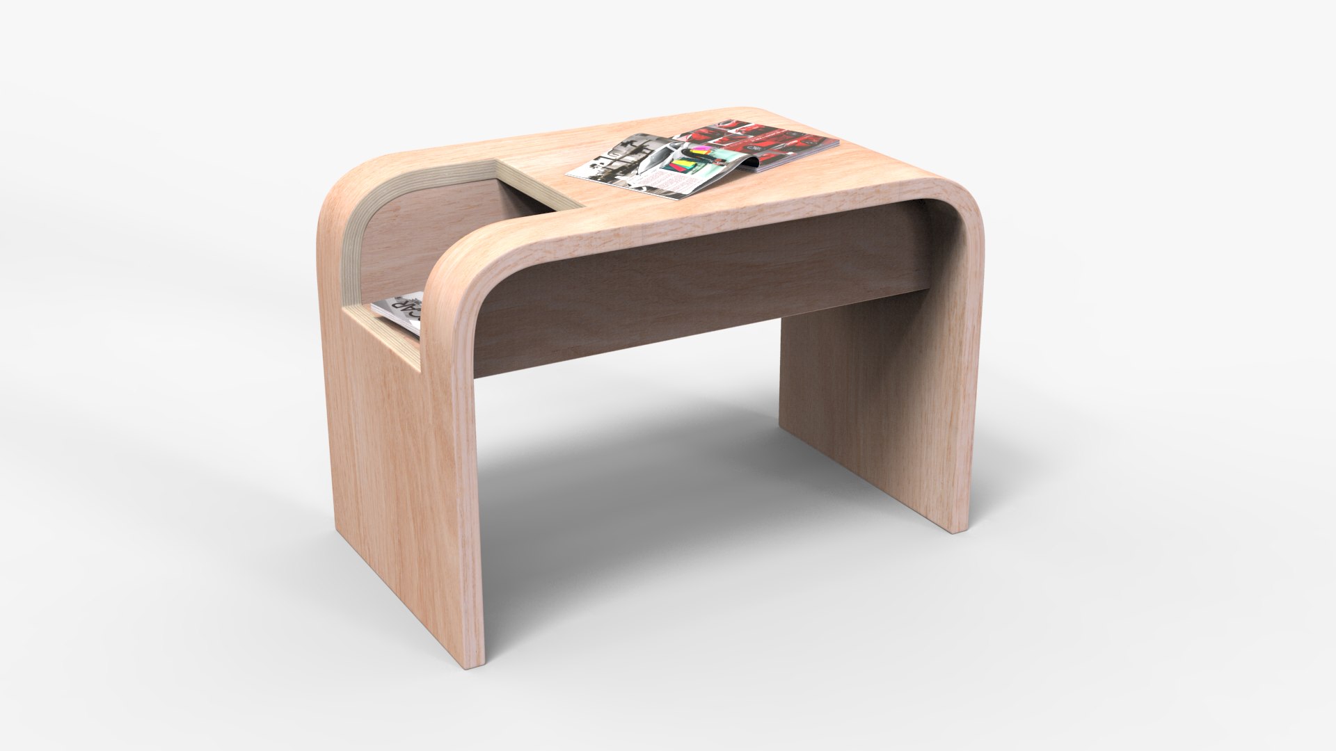 C Side Table Design With Magazines 3D Model - TurboSquid 2253389