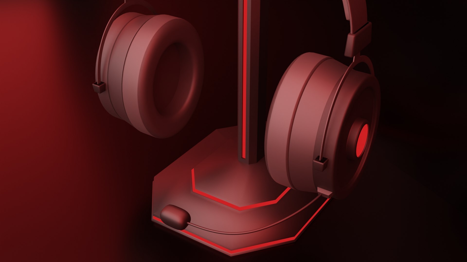 Gaming Headset With Stand 3D model - TurboSquid 1899048
