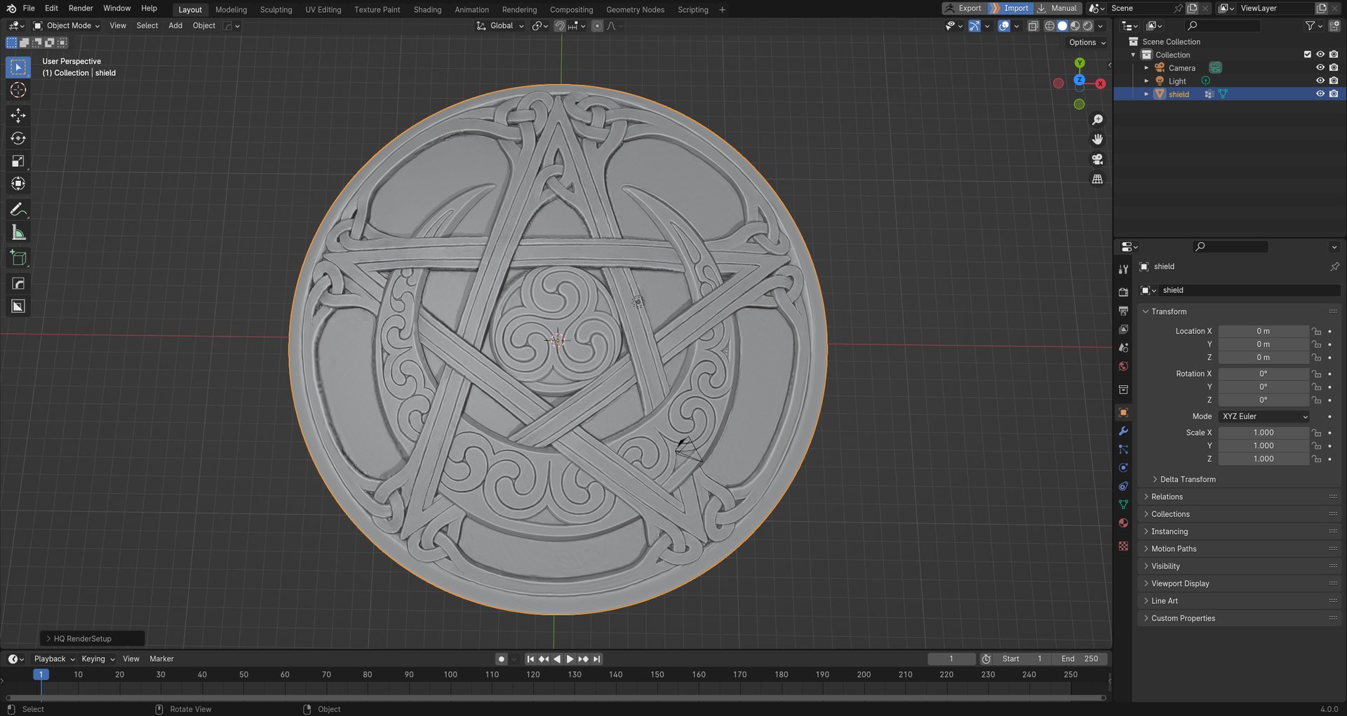 Crescent Moon Shield High Model 3D Print Model 3D Model - TurboSquid ...
