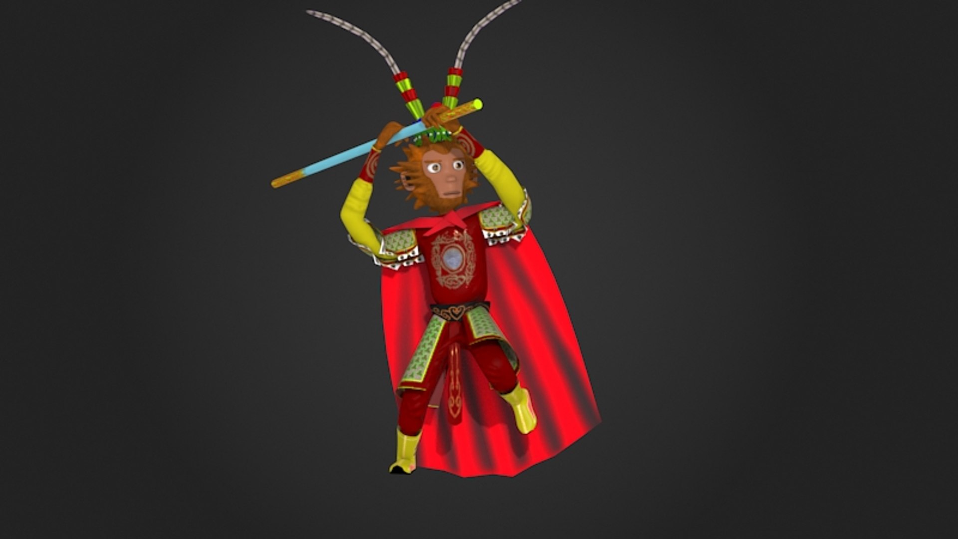 3D cartoon monkey king modelled - TurboSquid 1617011