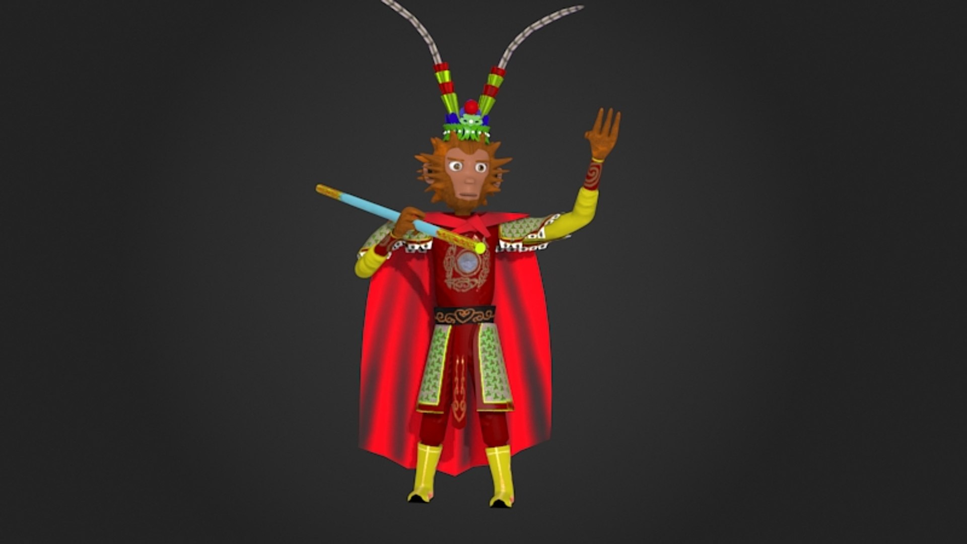3D cartoon monkey king modelled - TurboSquid 1617011