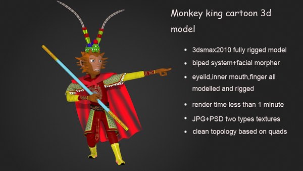 3D cartoon monkey king modelled - TurboSquid 1617011