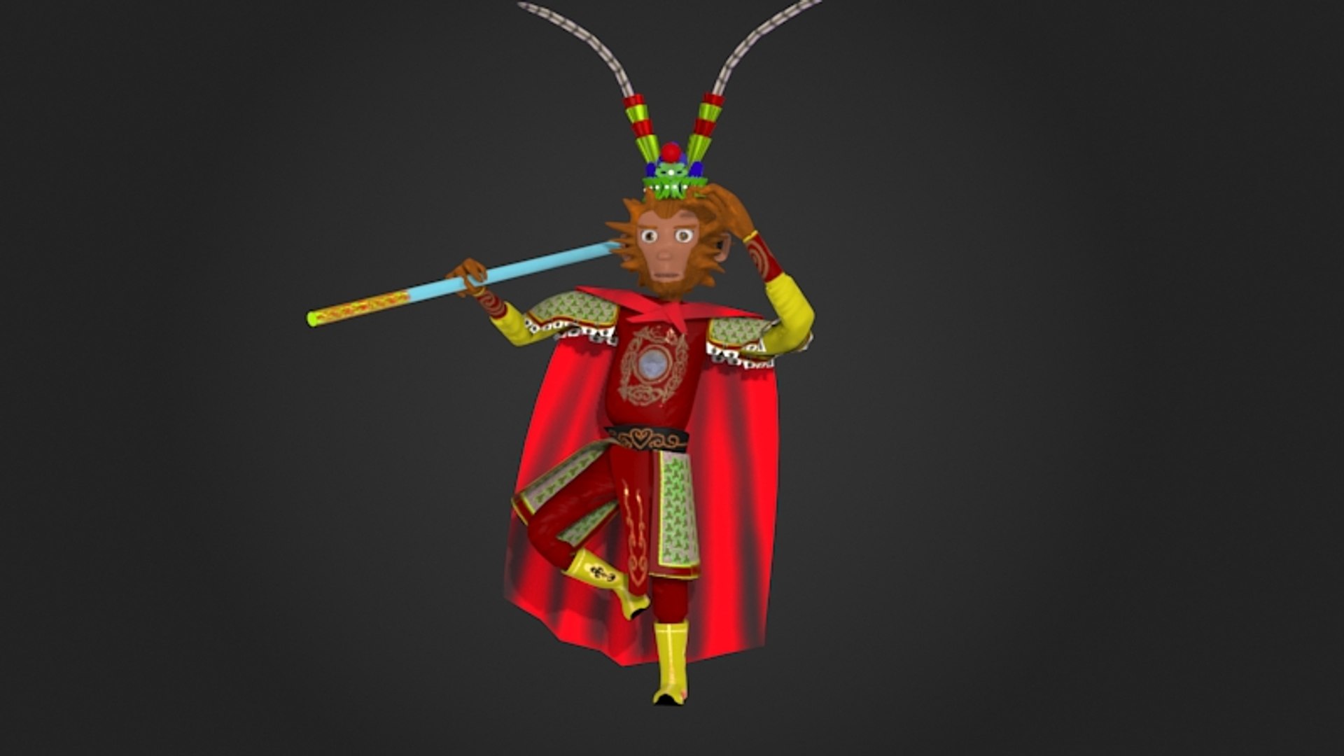 3D cartoon monkey king modelled - TurboSquid 1617011