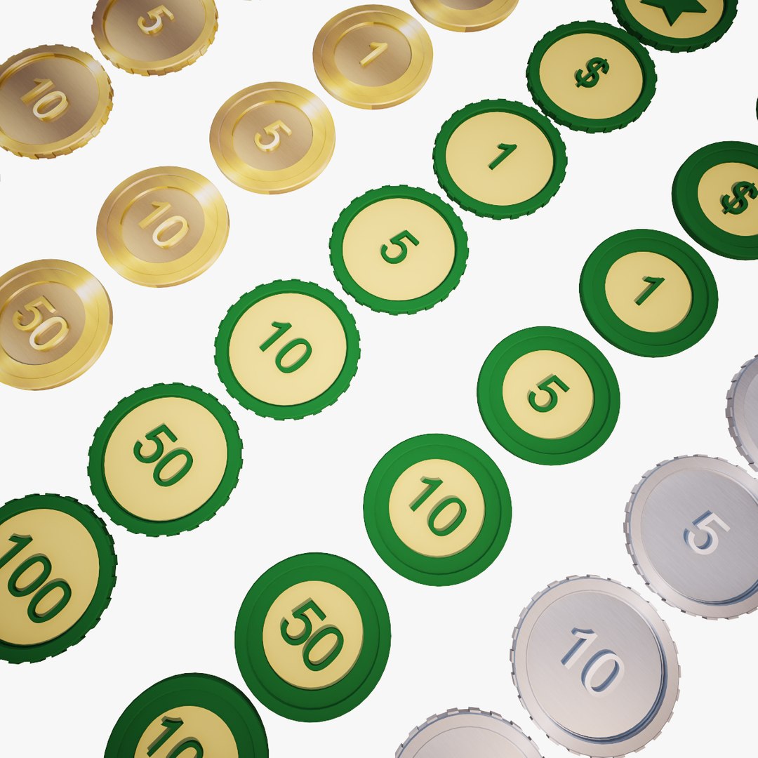 Coins - number sign 3D - TurboSquid 1191099