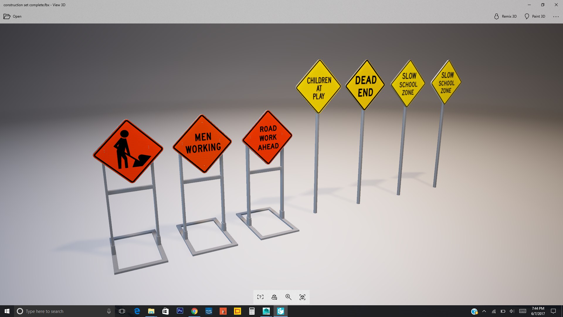 Construction Set Signs 3D Model - TurboSquid 1166120