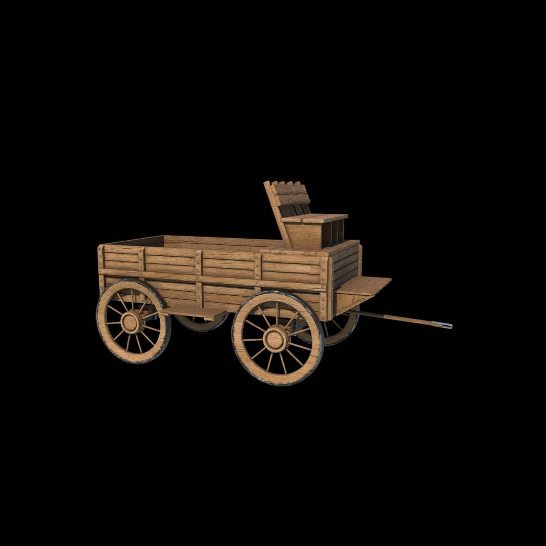 3D Old Wooden Cart 3D Model - TurboSquid 2348379