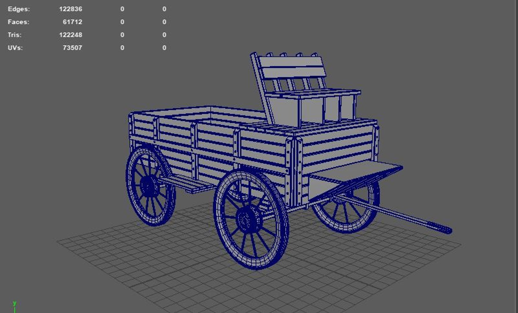 3D Old Wooden Cart 3D Model - TurboSquid 2348379