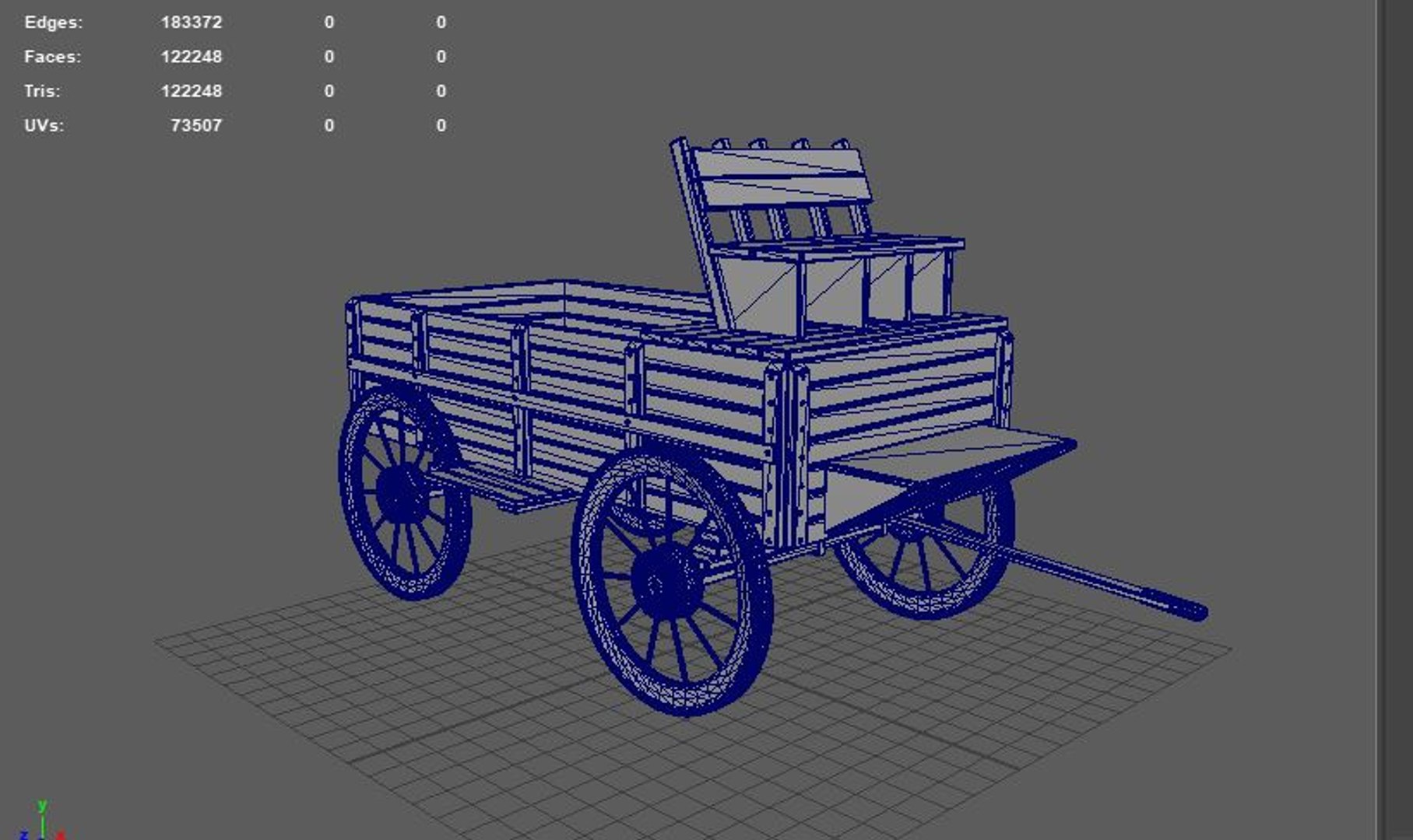 3D Old Wooden Cart 3D Model - TurboSquid 2348379