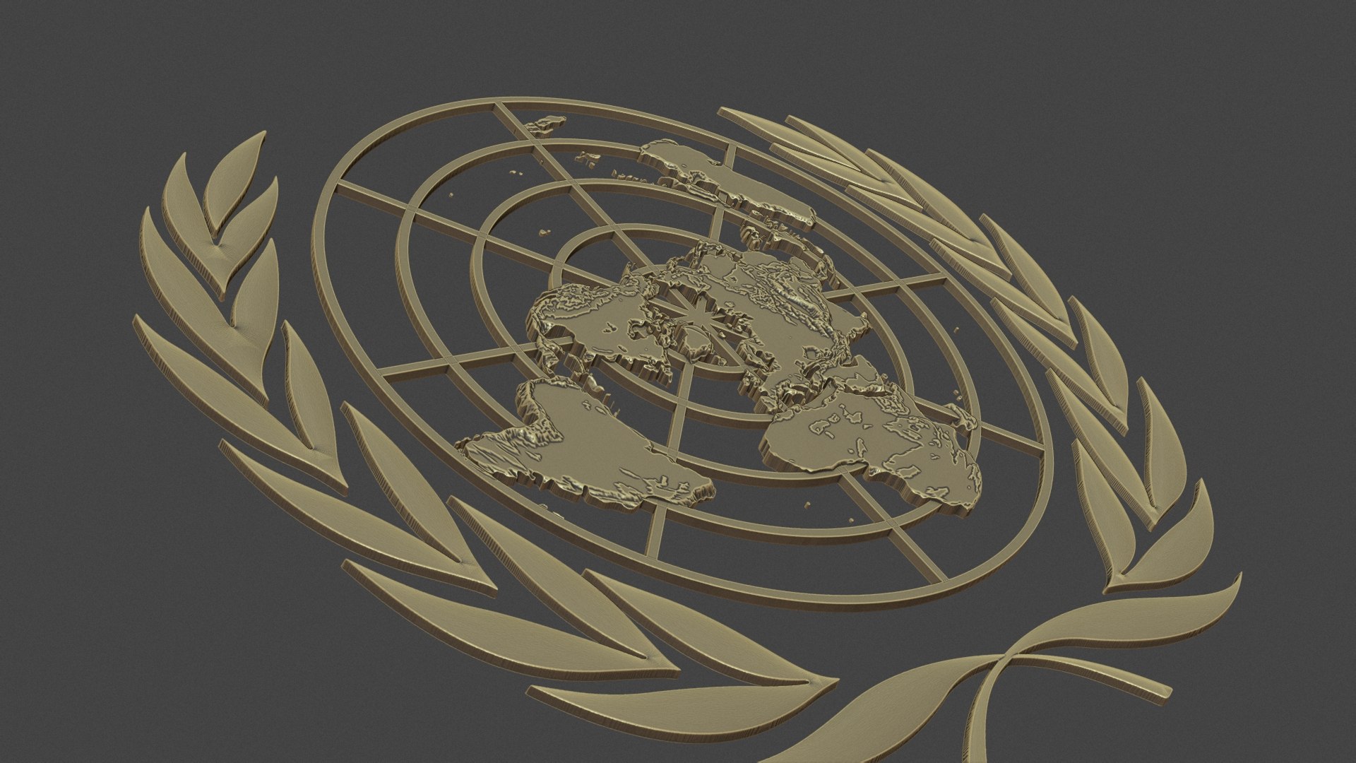 3D United Nations 3D Logo - 3D Printing And Cnc Carving Model ...