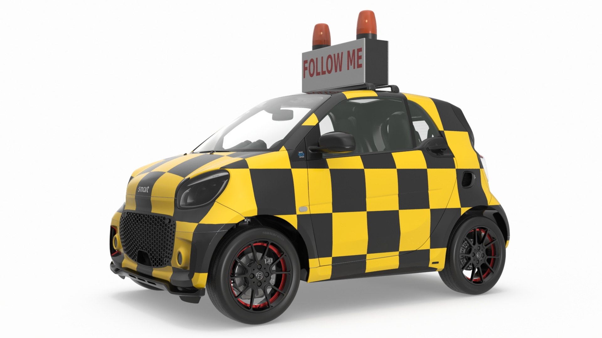 Smart Car Follow Me Airport Vehicle Simplified Model - TurboSquid 2323164