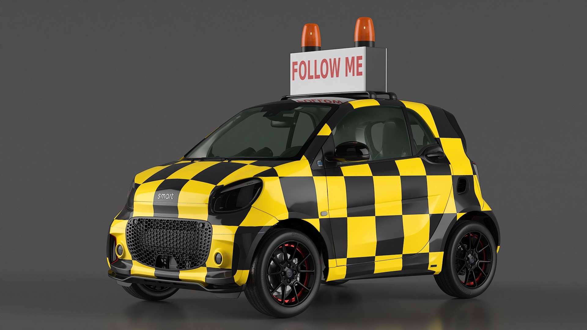 Smart Car Follow Me Airport Vehicle Simplified Model - TurboSquid 2323164