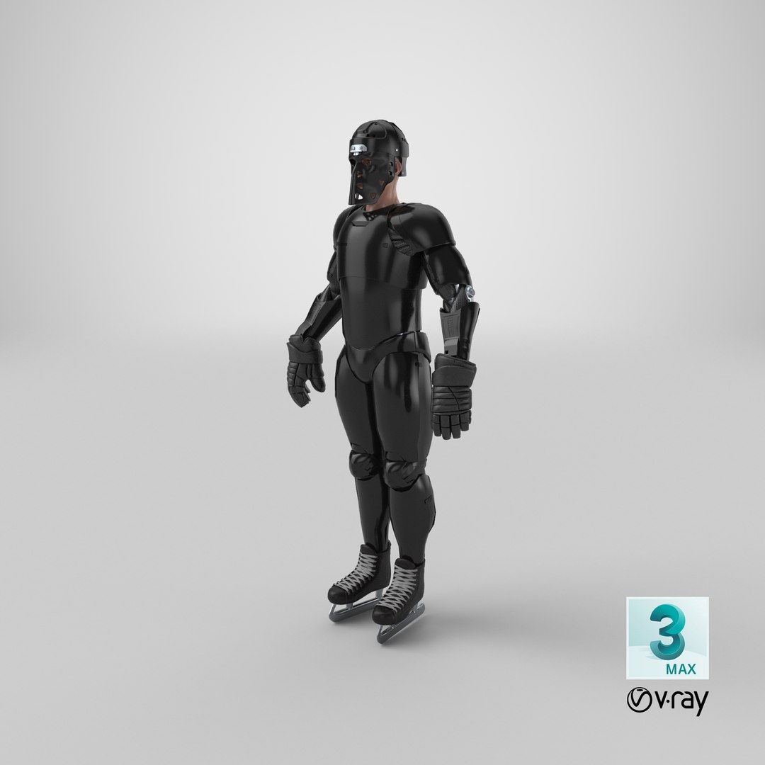 Hummanoid hockey player black 3D model - TurboSquid 1584417