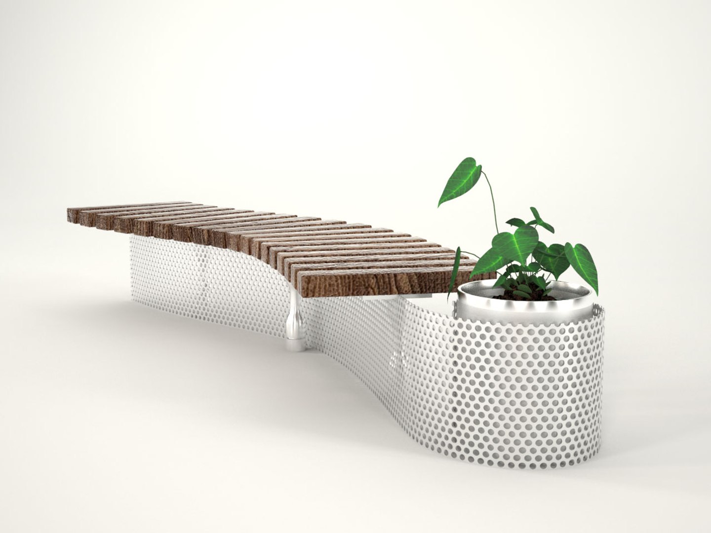 s-shape bench 3d model