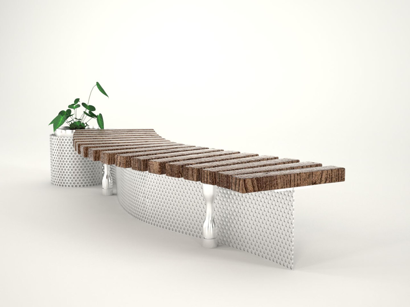 s-shape bench 3d model