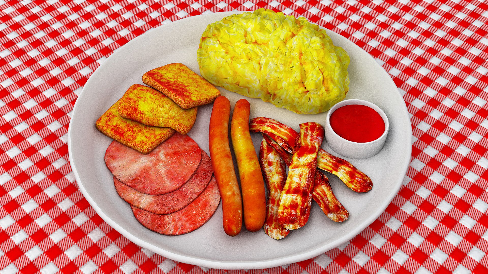 3D model American Breakfast - TurboSquid 1908616
