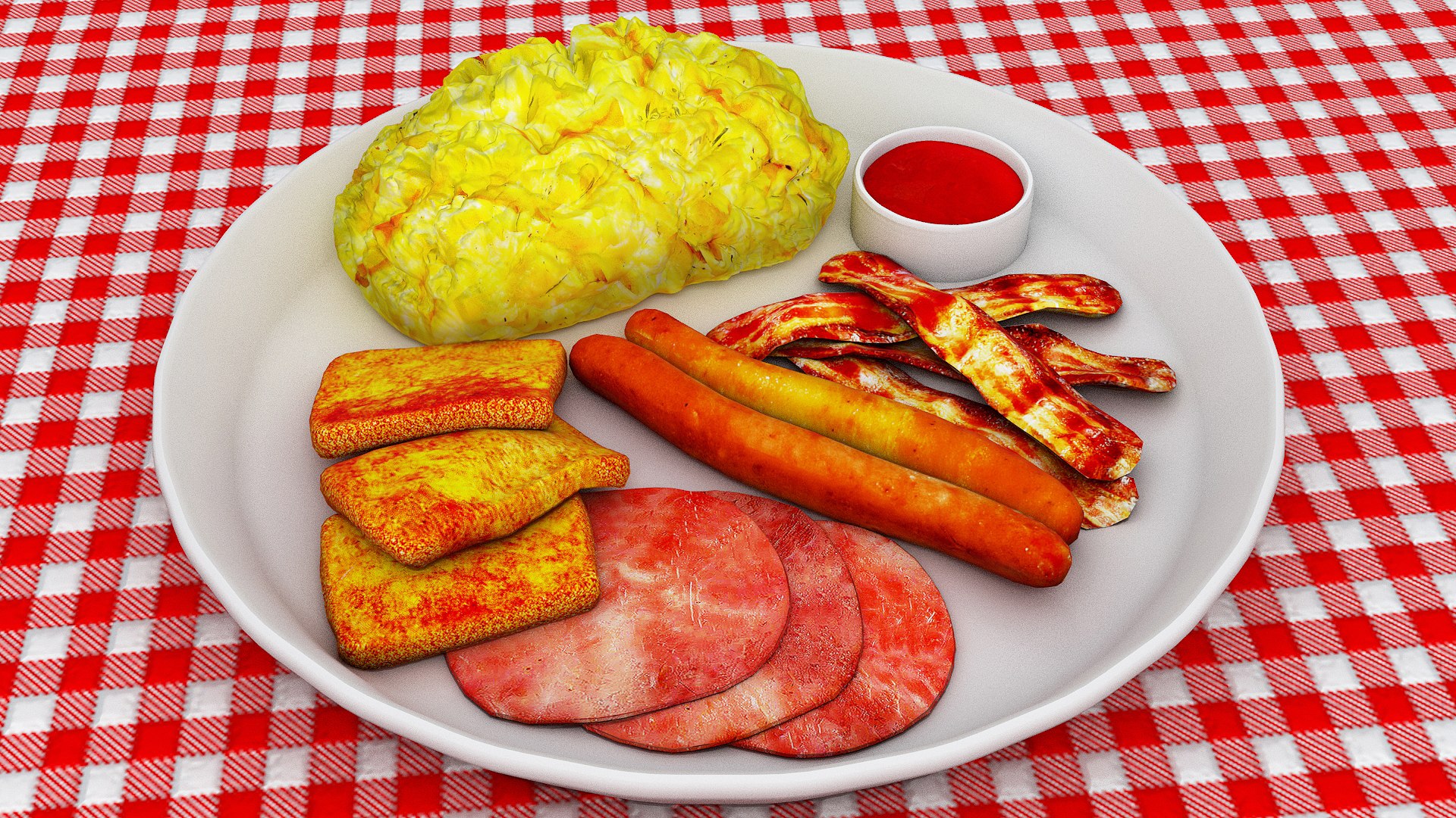3D model American Breakfast - TurboSquid 1908616