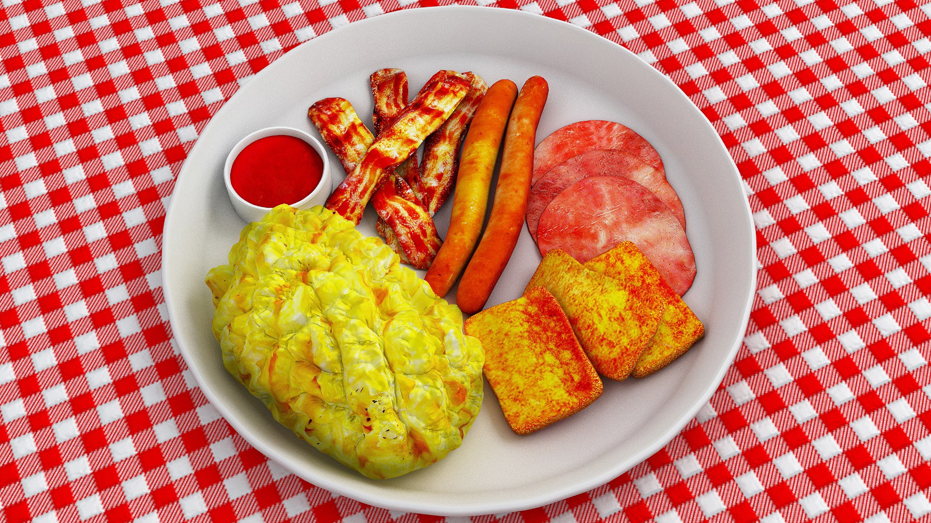 3D model American Breakfast - TurboSquid 1908616