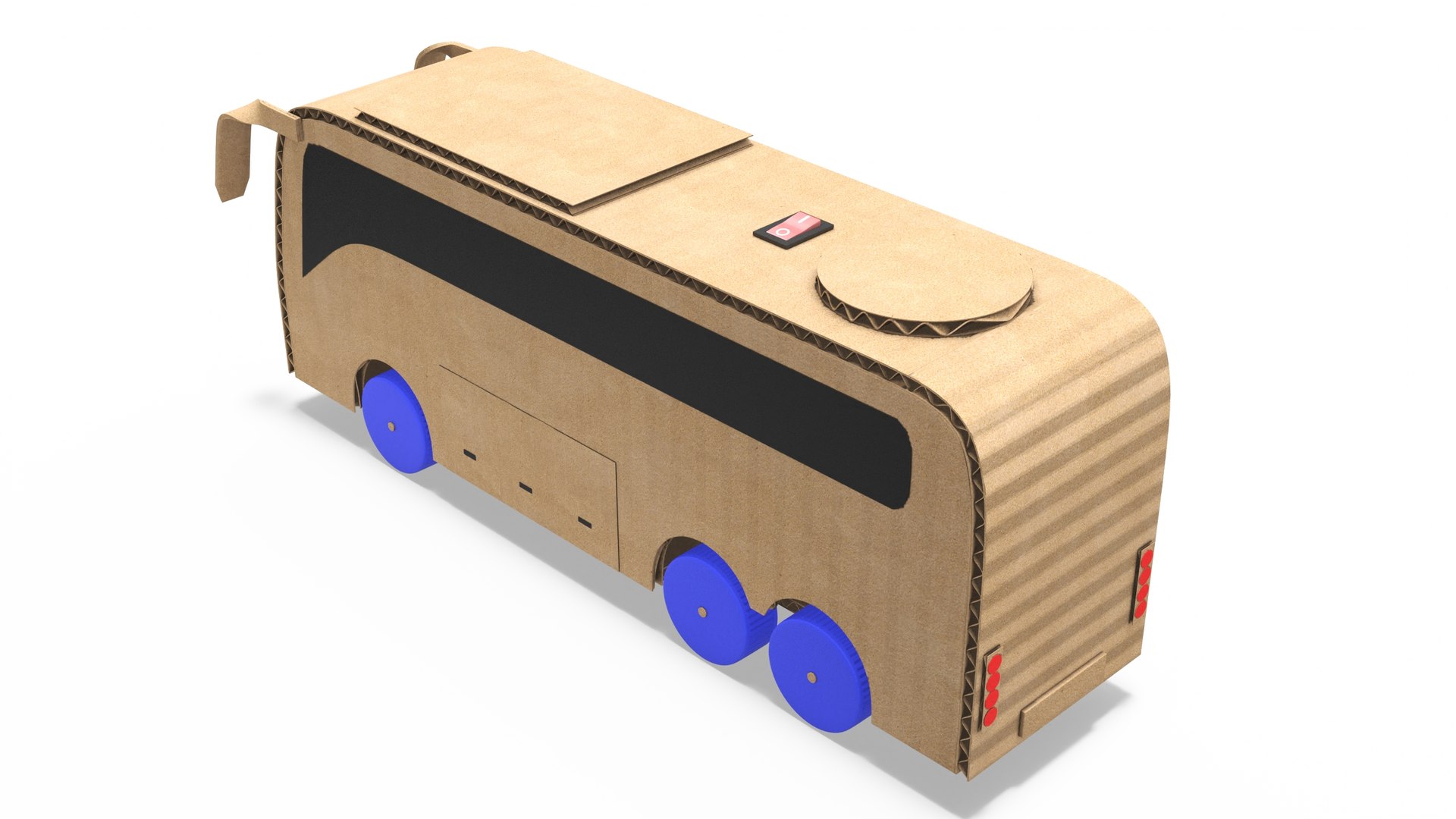 3D Model Cardboard Toy Bus - TurboSquid 2216633
