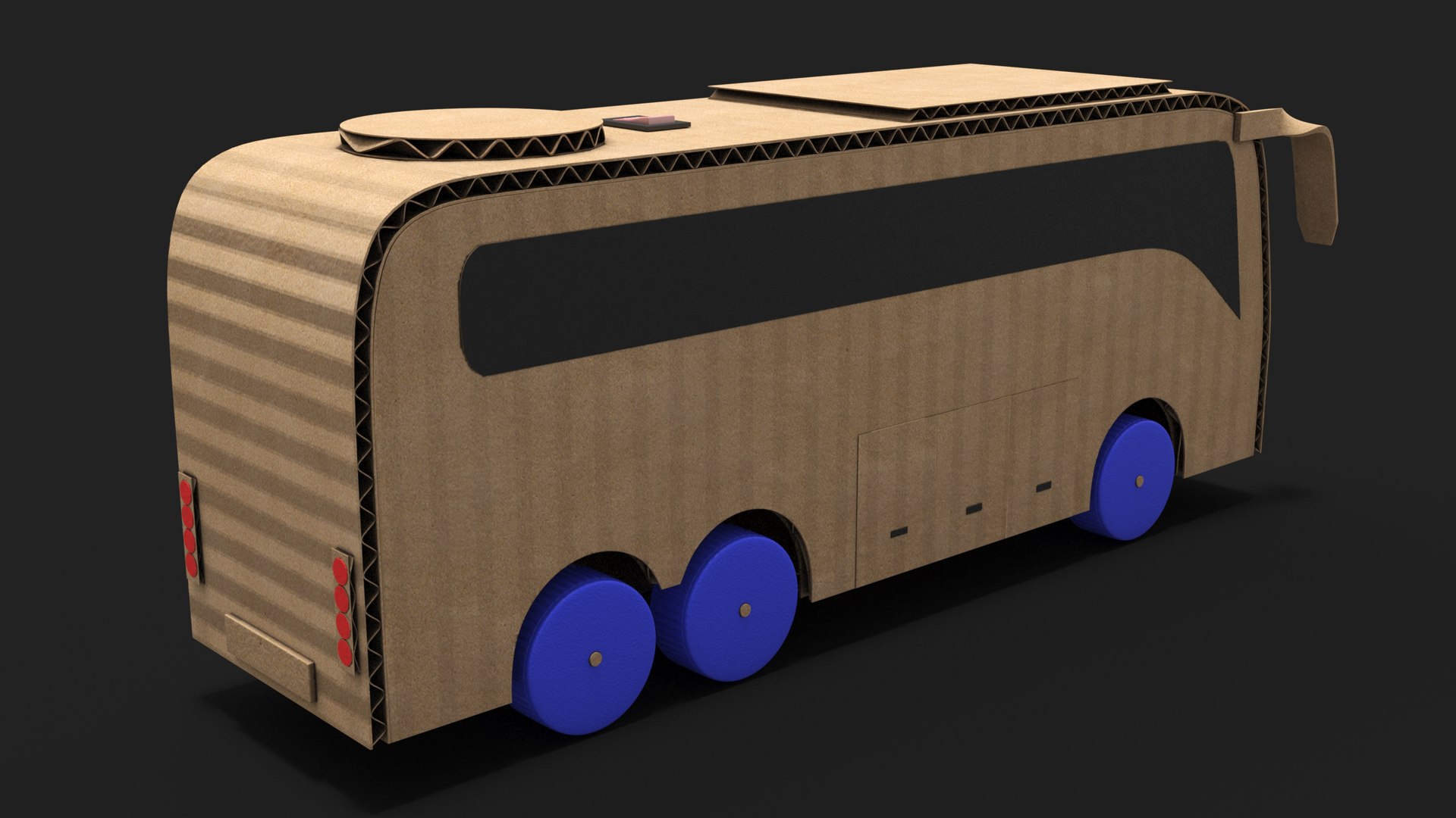 3D Model Cardboard Toy Bus - TurboSquid 2216633