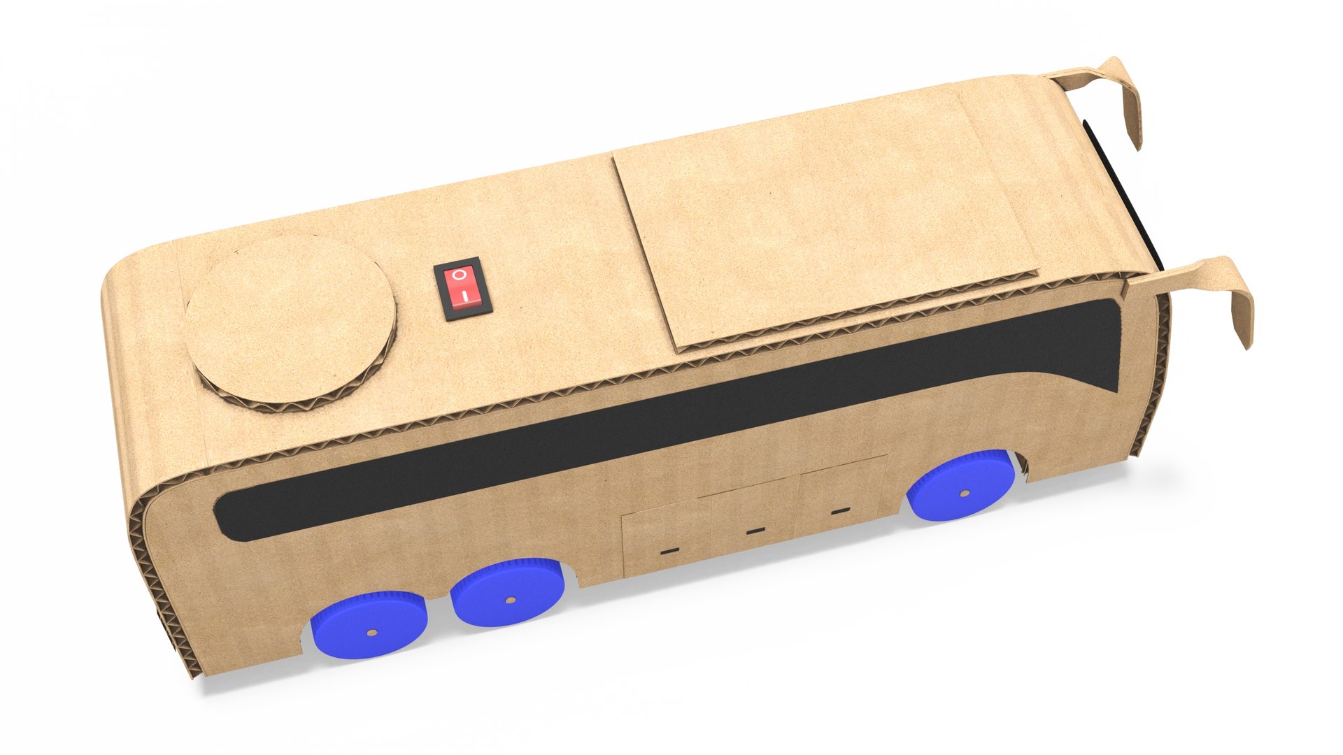3D Model Cardboard Toy Bus - TurboSquid 2216633