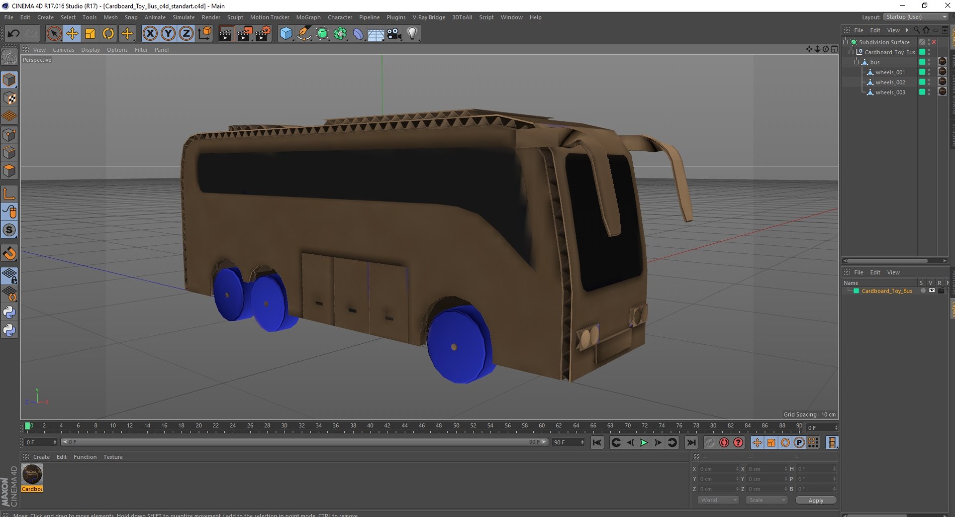 3D Model Cardboard Toy Bus - TurboSquid 2216633