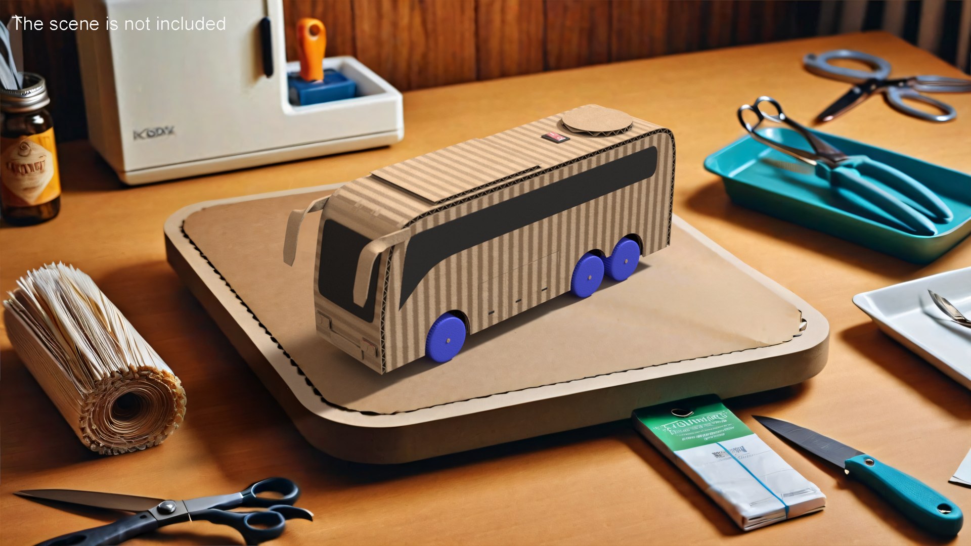 3D Model Cardboard Toy Bus - TurboSquid 2216633