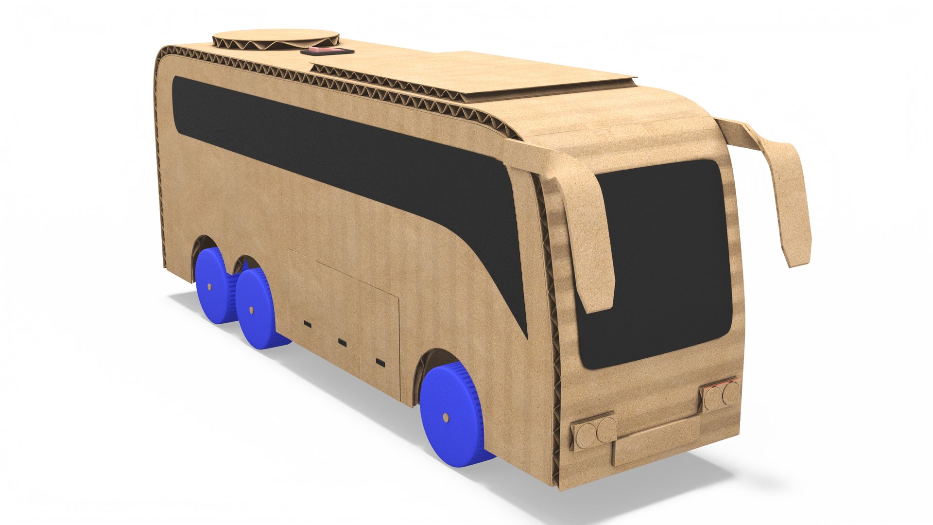 3D Model Cardboard Toy Bus - TurboSquid 2216633