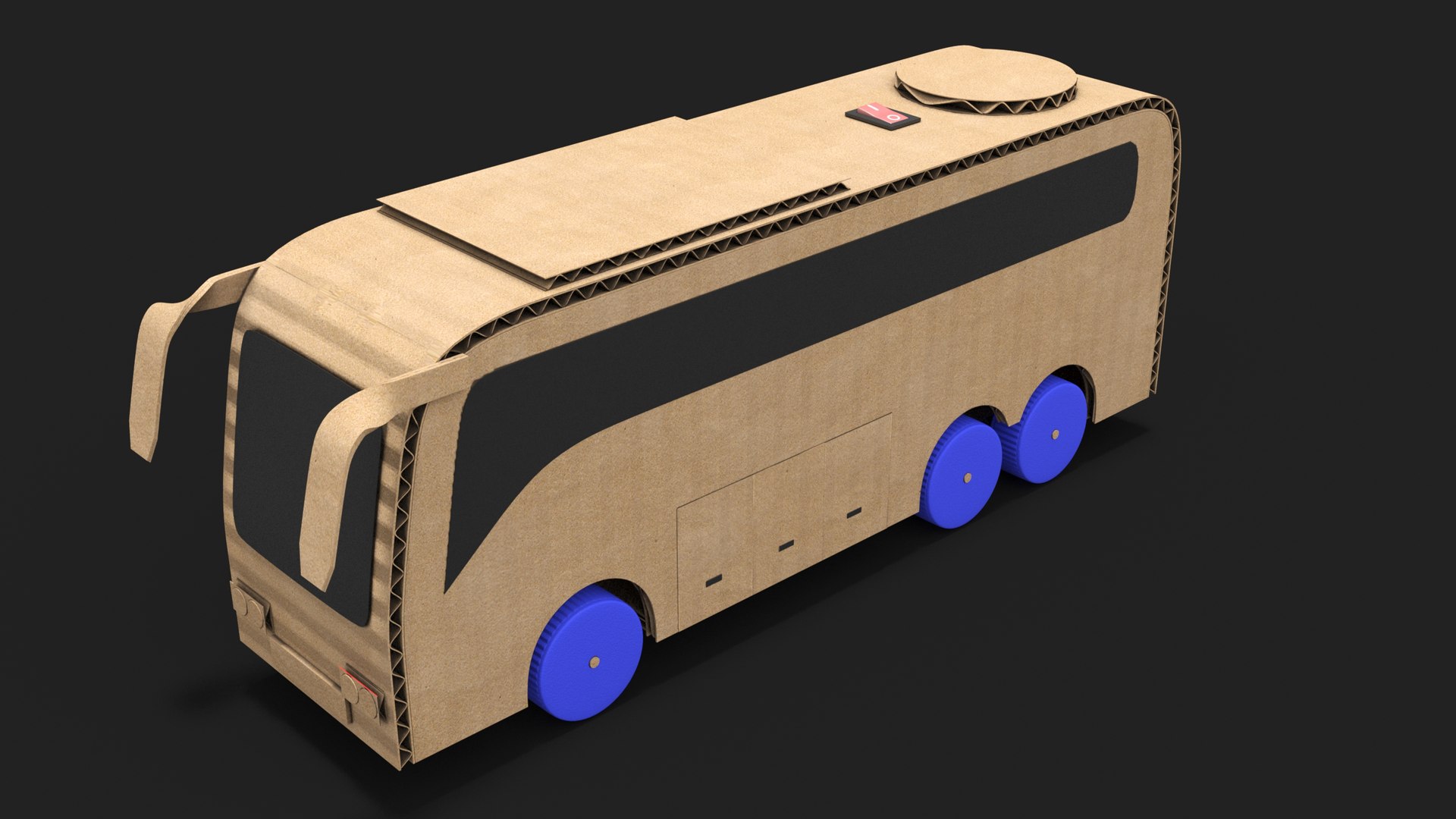 3D Model Cardboard Toy Bus - TurboSquid 2216633