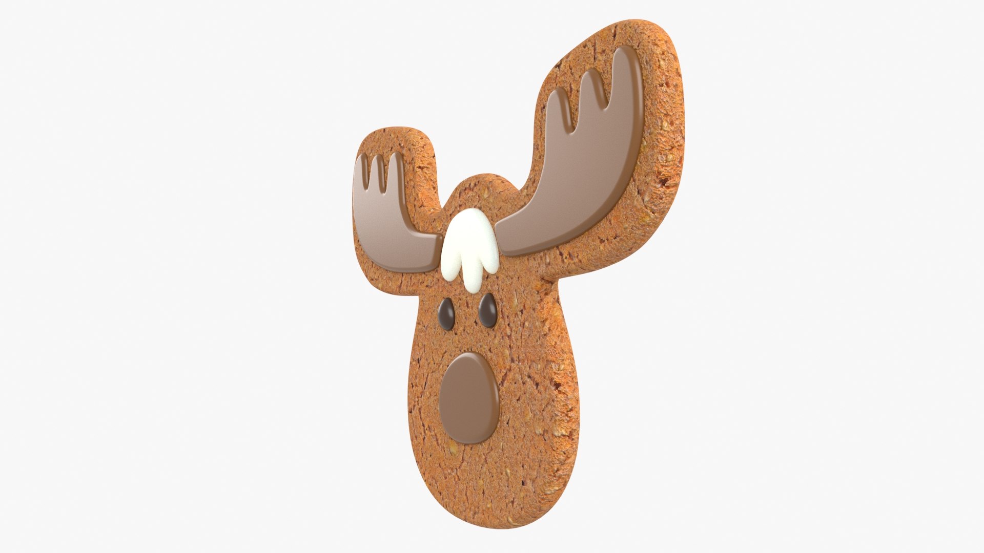 3D Gingerbread Deer Christmas Cookie Model - TurboSquid 1651902