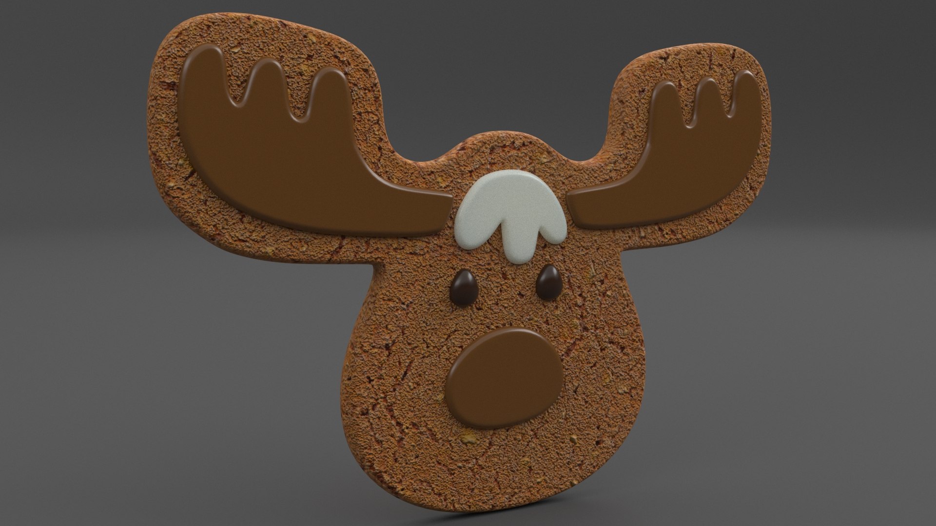 3D Gingerbread Deer Christmas Cookie Model - TurboSquid 1651902
