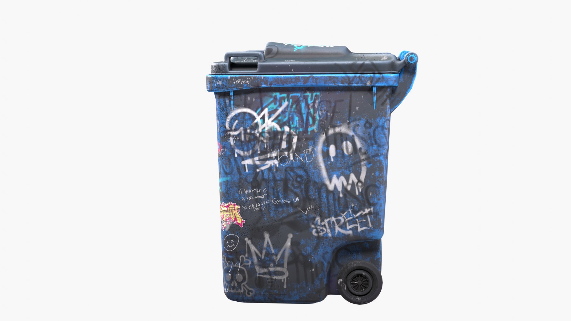 Graffiti Trash Wheelie Bin - PBR 3D Model 3D - TurboSquid 2335281
