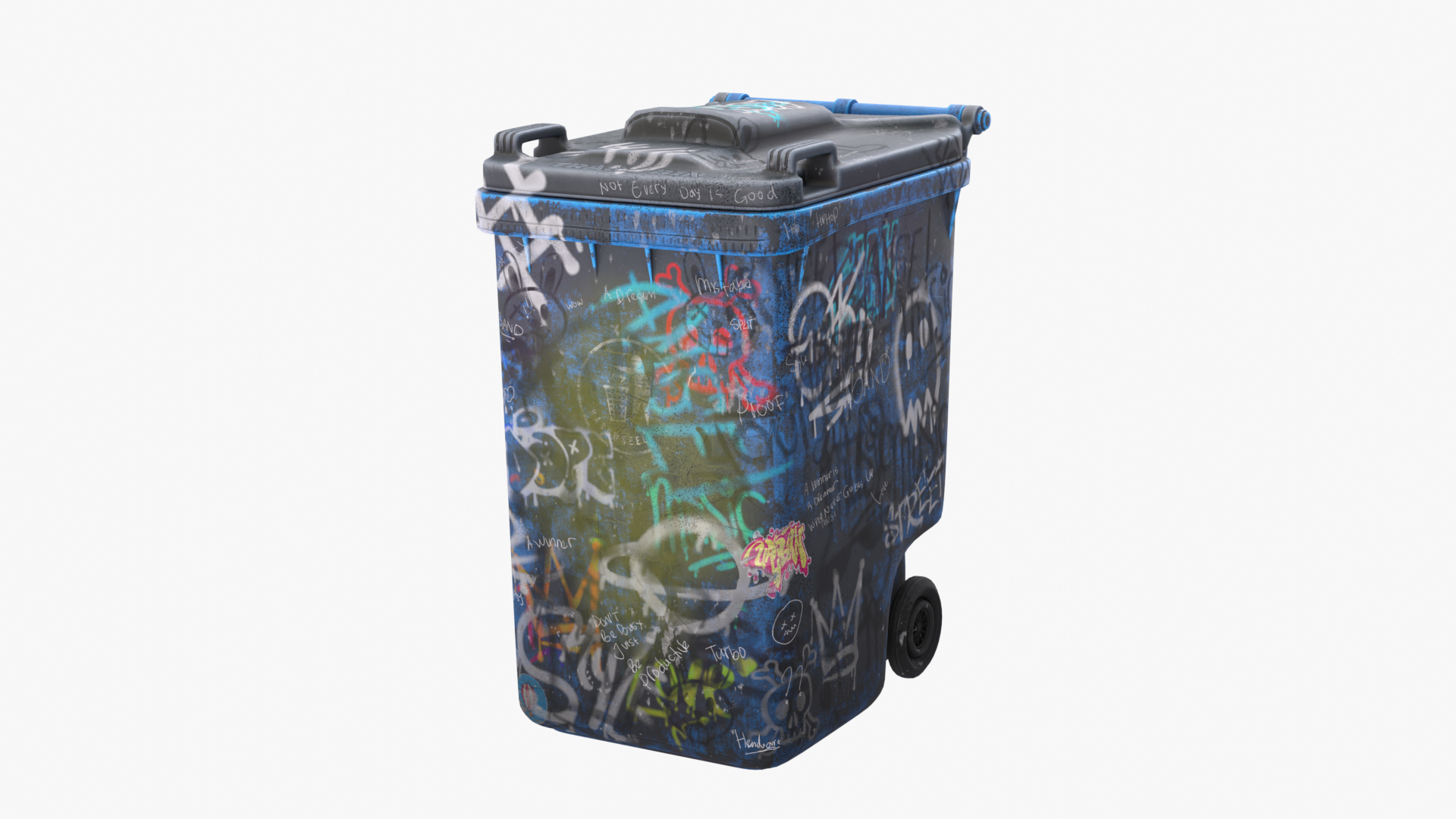 Graffiti Trash Wheelie Bin - PBR 3D Model 3D - TurboSquid 2335281