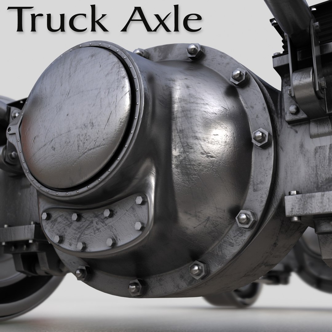 3d obj semi truck axles
