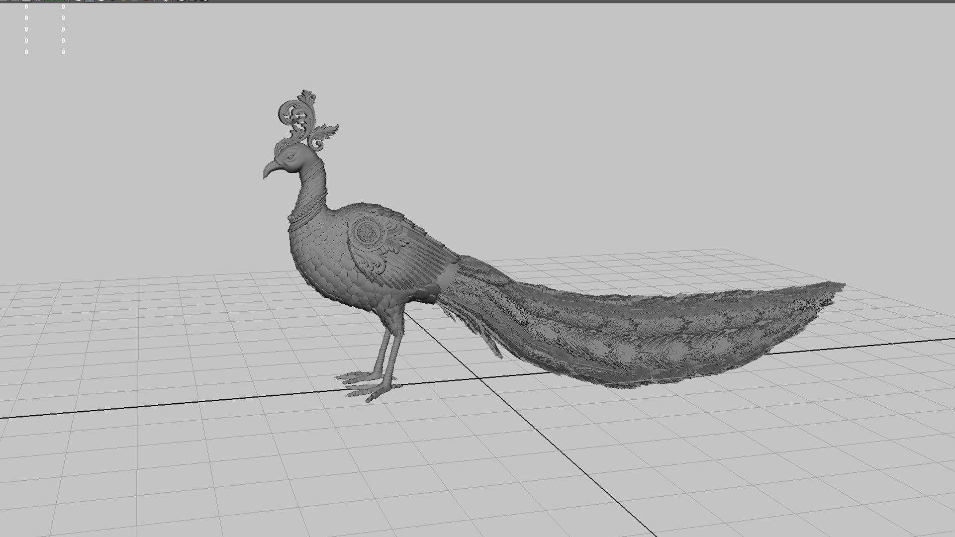 Peacock Peafowl Statue 3D Model - TurboSquid 1941590