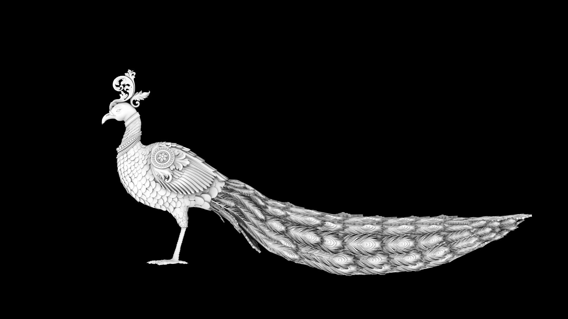 Peacock Peafowl Statue 3D Model - TurboSquid 1941590