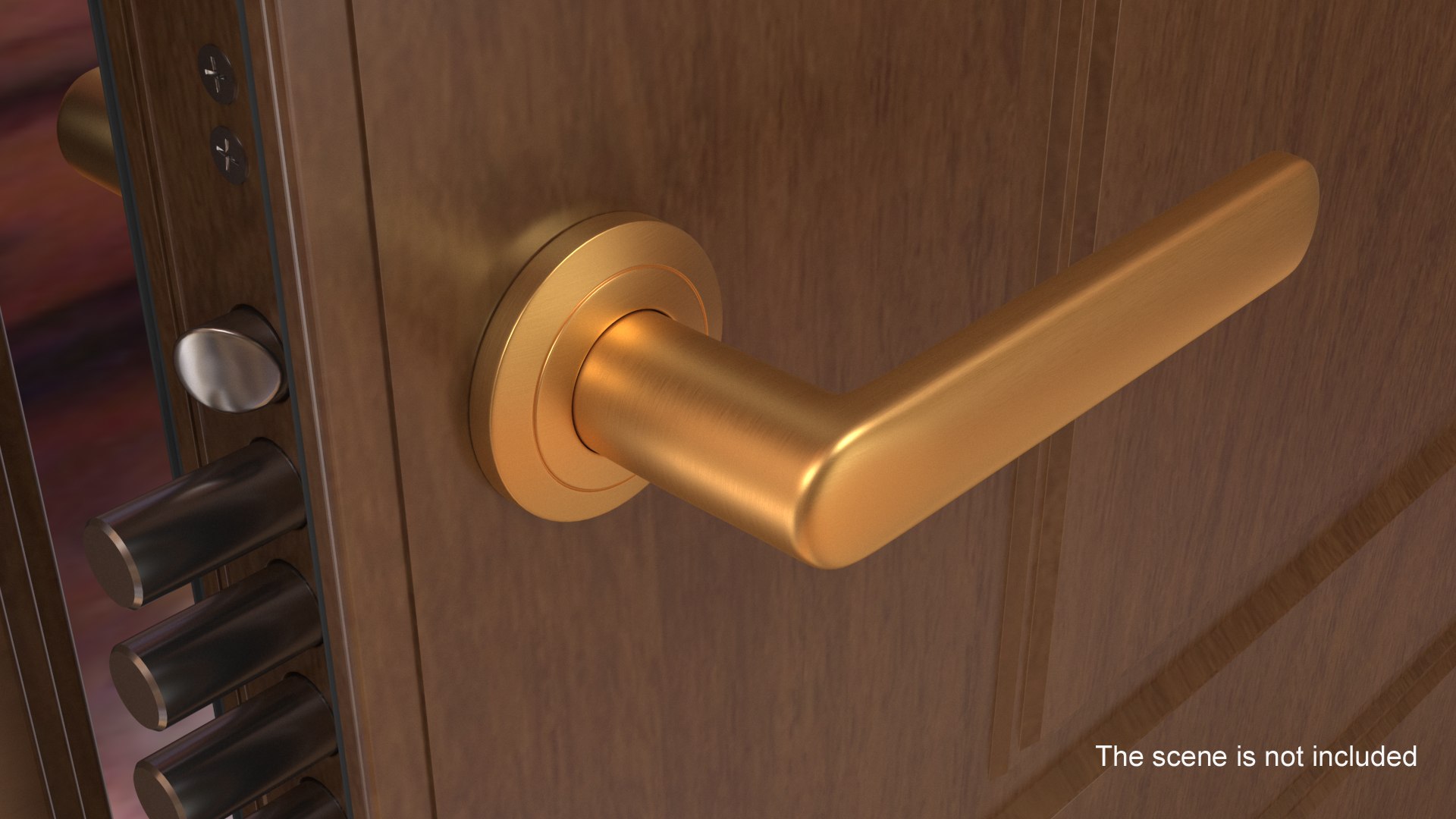 3D Gold Straight Door Handles - TurboSquid 1997580