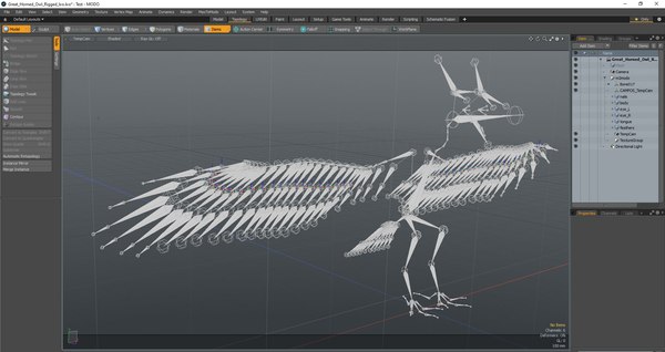 3D модель Большая рогатая сова в снаряжении для модо - TurboSquid 1533728